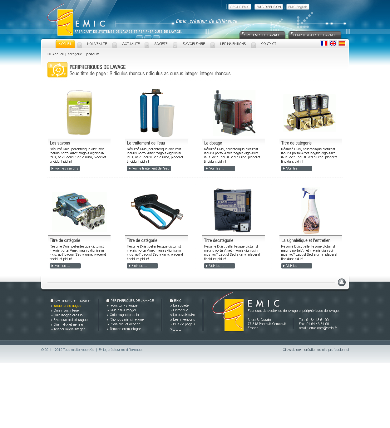 Création d'une interface graphique pour un site internet de matériel de ...