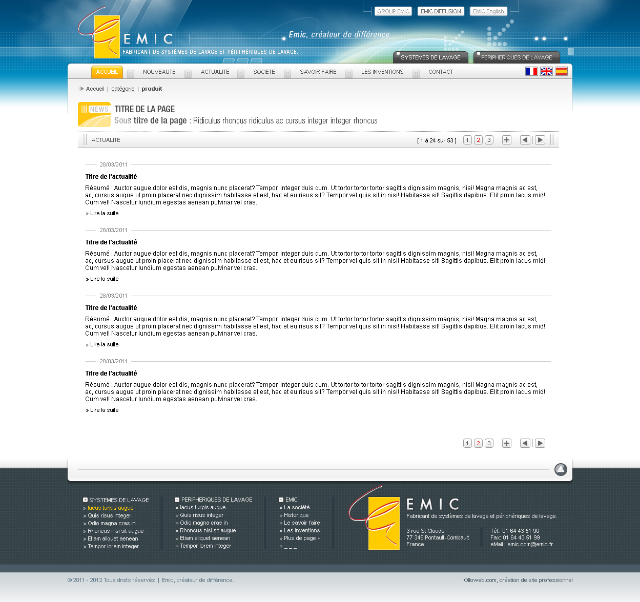Création d'une interface graphique pour un site internet de matériel de ...
