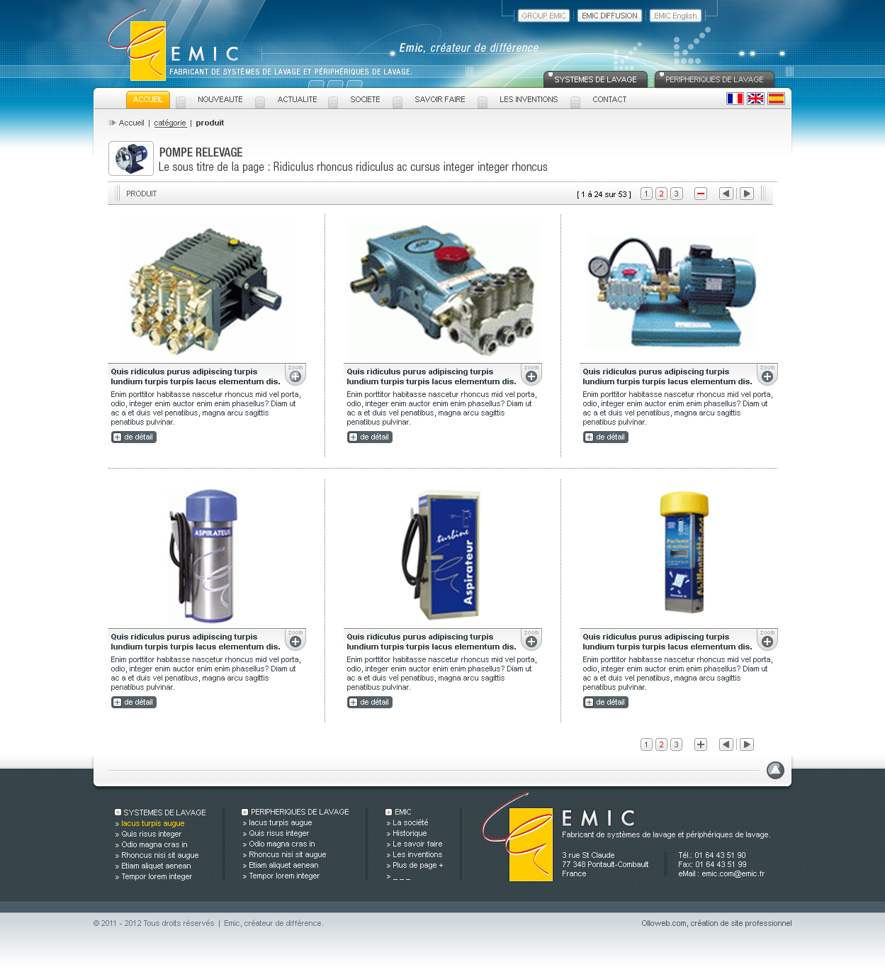 Création d'une interface graphique pour un site internet de matériel de ...