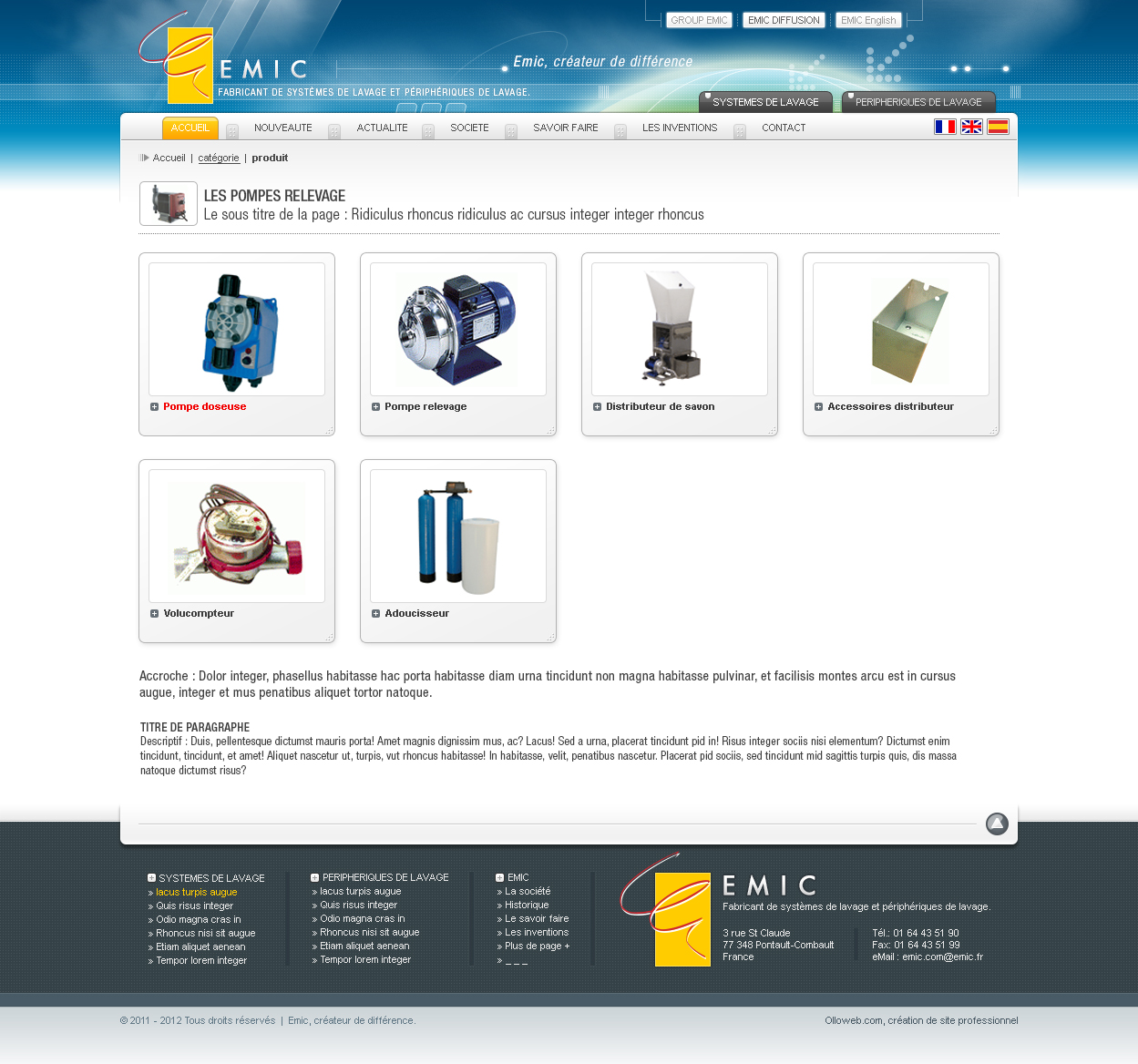 Création d'une interface graphique pour un site internet de matériel de ...
