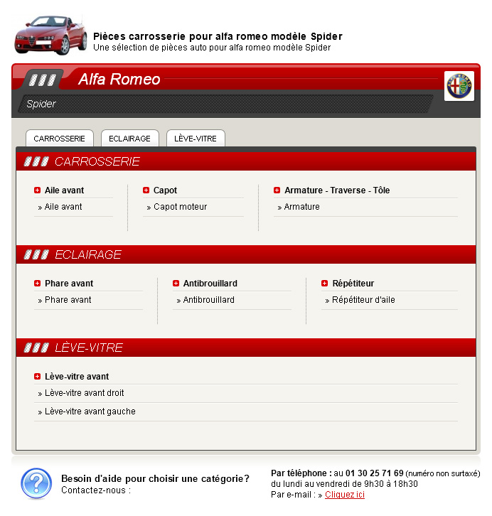 Création d’un site e-commerce de vente de pièces automobile