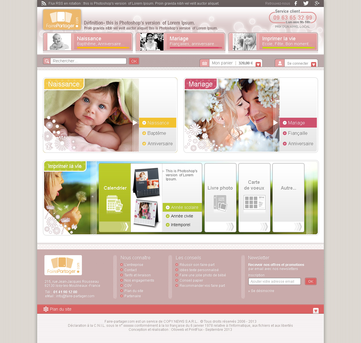 Création d'un interface graphique pour un site de faire-part